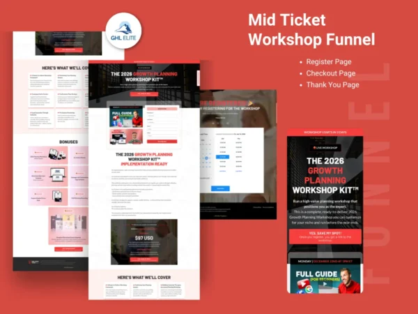 Mid Ticket Workshop Funnel - GHLElite – Gohighlevel Website & Funnel ...