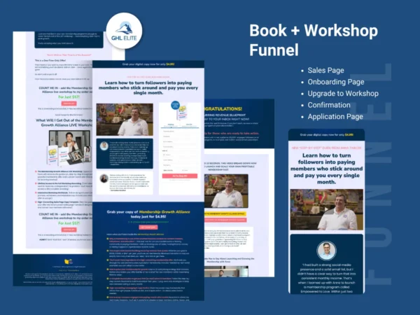 Book + Workshop Funnel - GHLElite – Gohighlevel Website & Funnel Templates