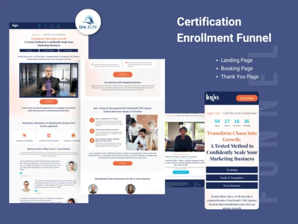 Fractional Executive Certification Enrollment Funnel - GHLElite ...