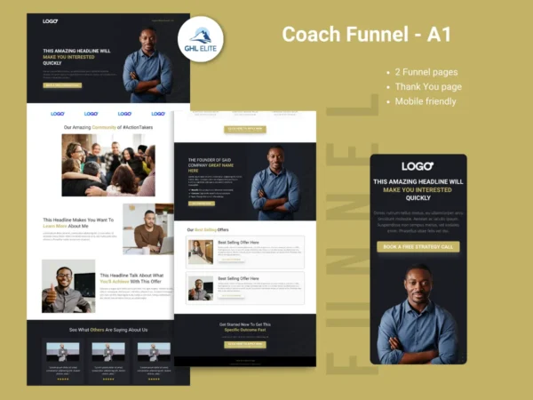 Coach Funnel – A1 - GHLElite – Gohighlevel Website & Funnel Templates