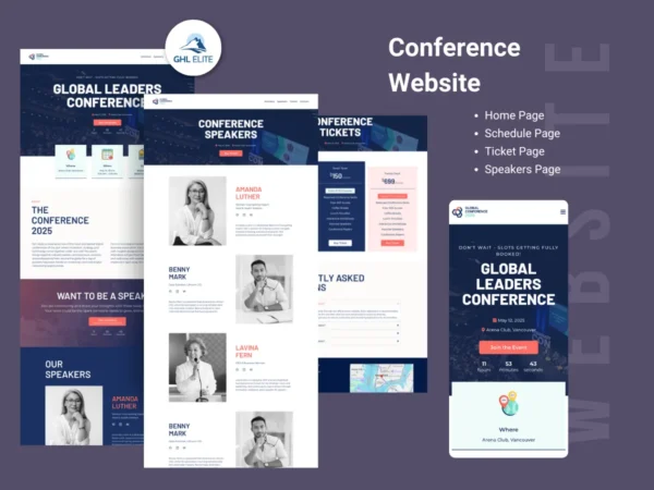 Conference Website - GHLElite – Gohighlevel Website & Funnel Templates