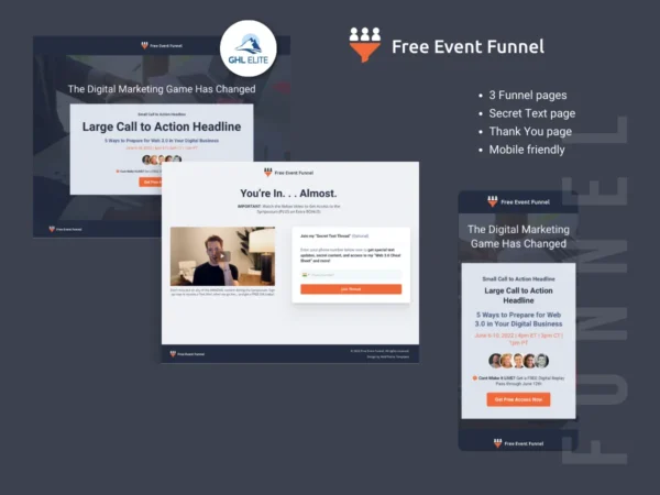 Free Event Funnel - GHLElite – Gohighlevel Website & Funnel Templates
