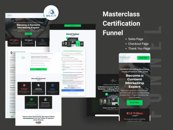 Masterclass Certification Funnel - GHLElite – Gohighlevel Website ...