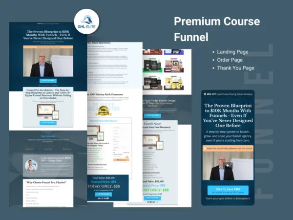 Premium Course Funnel - GHLElite – Gohighlevel Website & Funnel Templates