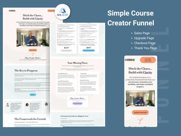 Simple Course Creator Funnel - GHLElite – Gohighlevel Website & Funnel ...